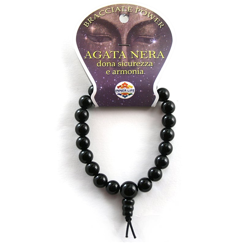 Bracciale in Agata nera - pietre dure e gioielli spirituali ...